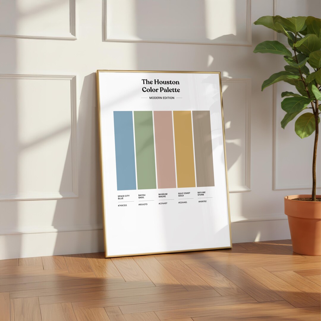 Houston Color Palette Print | Texas Wall Art | Modern City Decor ...