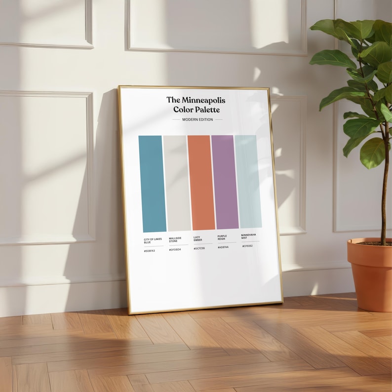 Minneapolis Color Palette Print | Modern Midwest Wall Art | Minimal ...