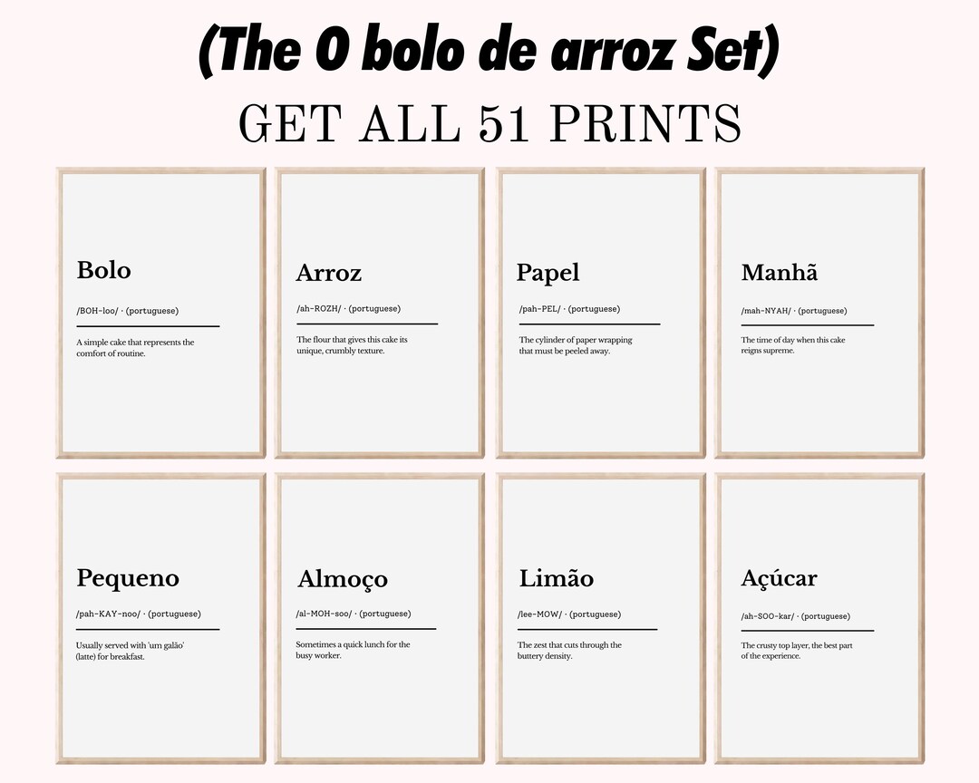 Bolo De Arroz Funny Definition Print, Portuguese Rice Cake Wall Art ...