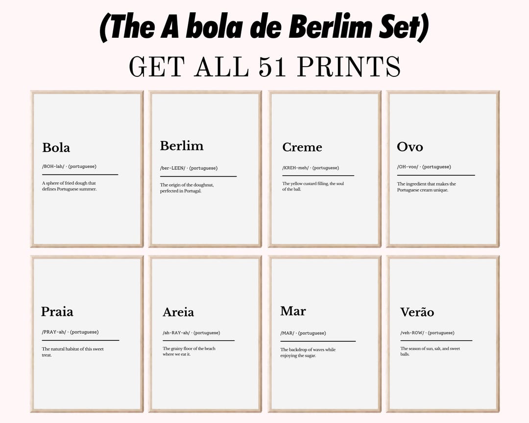 Bola De Berlim Funny Definition Print, Portuguese Beach Donut Wall Art ...