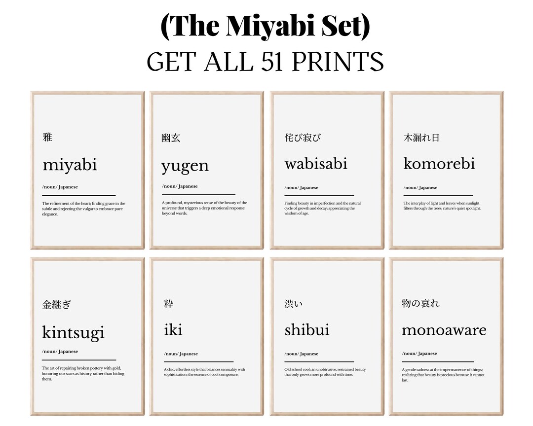 Miyabi Definition Print Set, Japanese Courtly Elegance Art, Refined ...