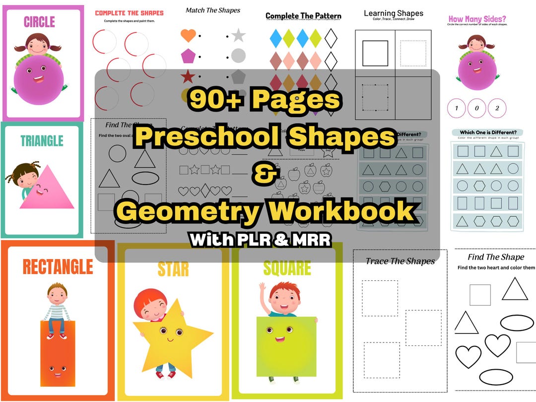 Preschool Shapes & Geometry Workbook | 90+ Pages of Tracing, Sorting ...