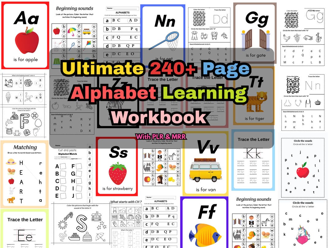 Ultimate 240+ Page Alphabet Learning Workbook | Preschool ...