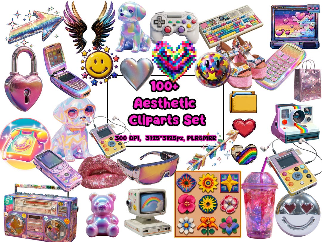100+ Kawaii Clipart Bundle, Trendy PNG Graphics (300 DPI) - Etsy