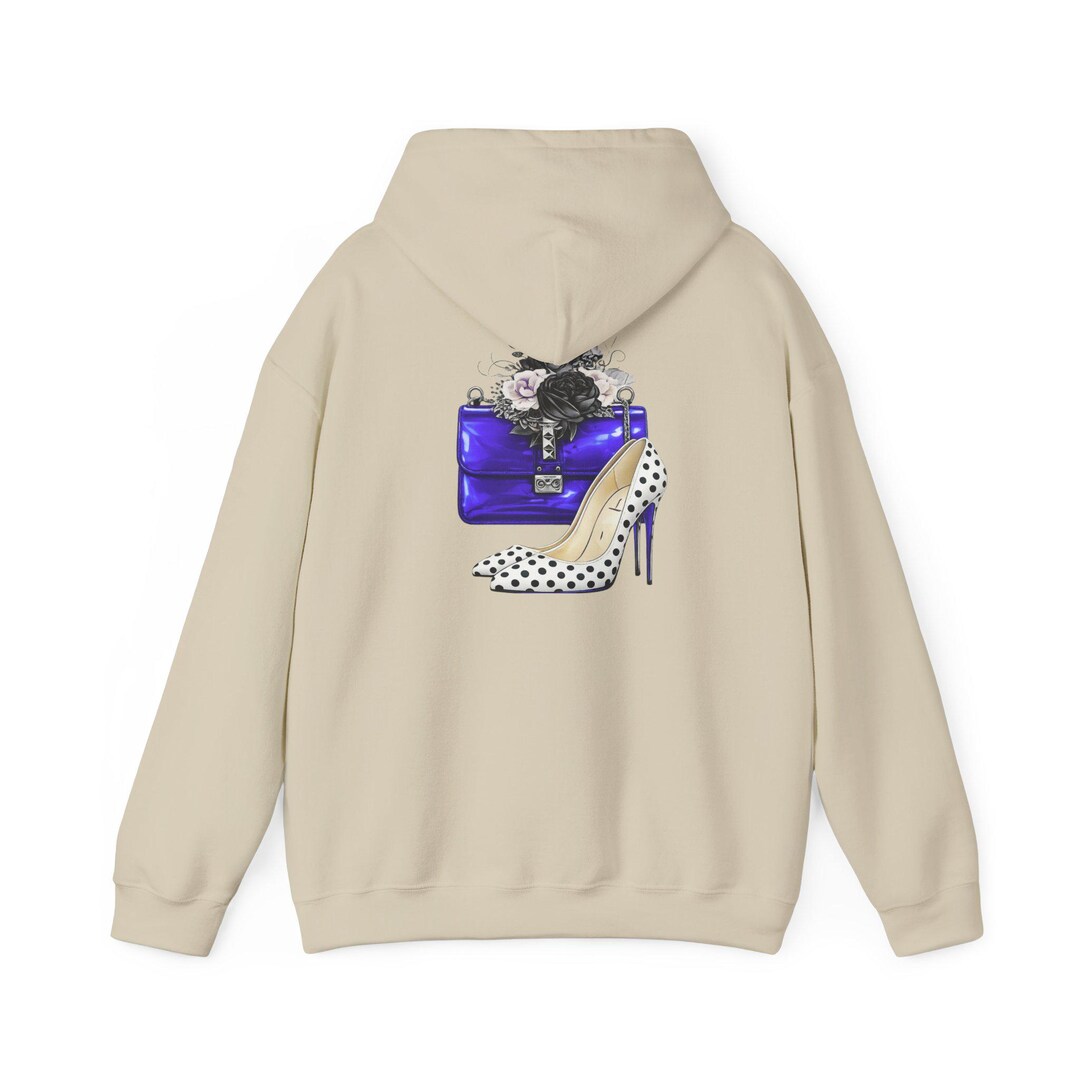 Leopard Bow Blue Handbag Graphic Hoodie, Fashion Sweatshirt - Etsy
