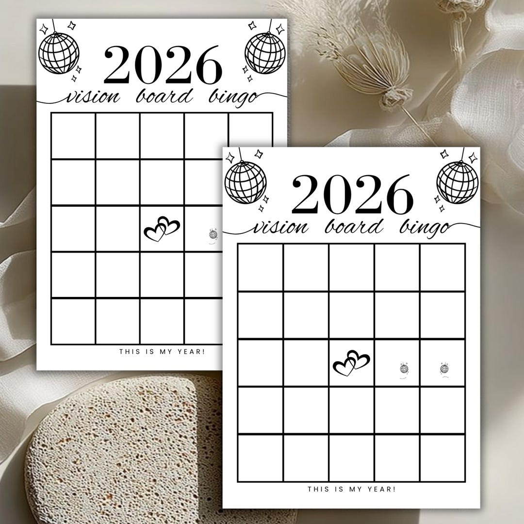 2026 Vision Board Bingo Game, Printable Goal Setting Activity (digital ...