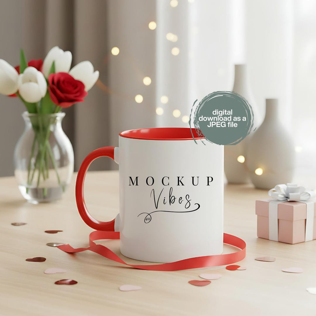 Two Tone Mug | Red Accent Mug | Two-toned Coffee Mug | Colored Mug ...