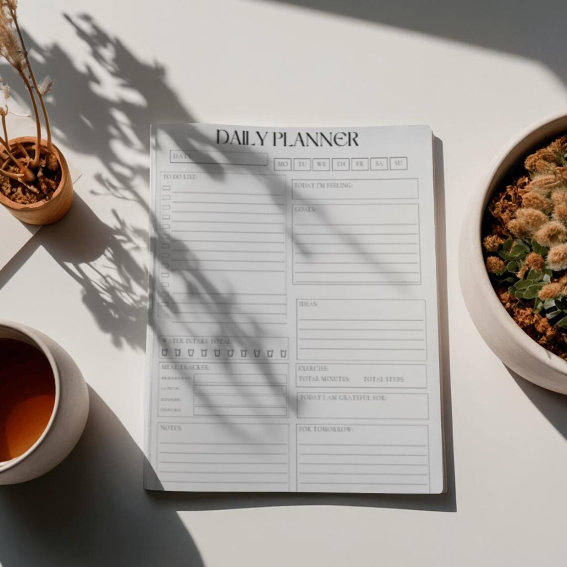 3 Page Daily Planner Printable | Goal Schedule Mindfulness Planner ...