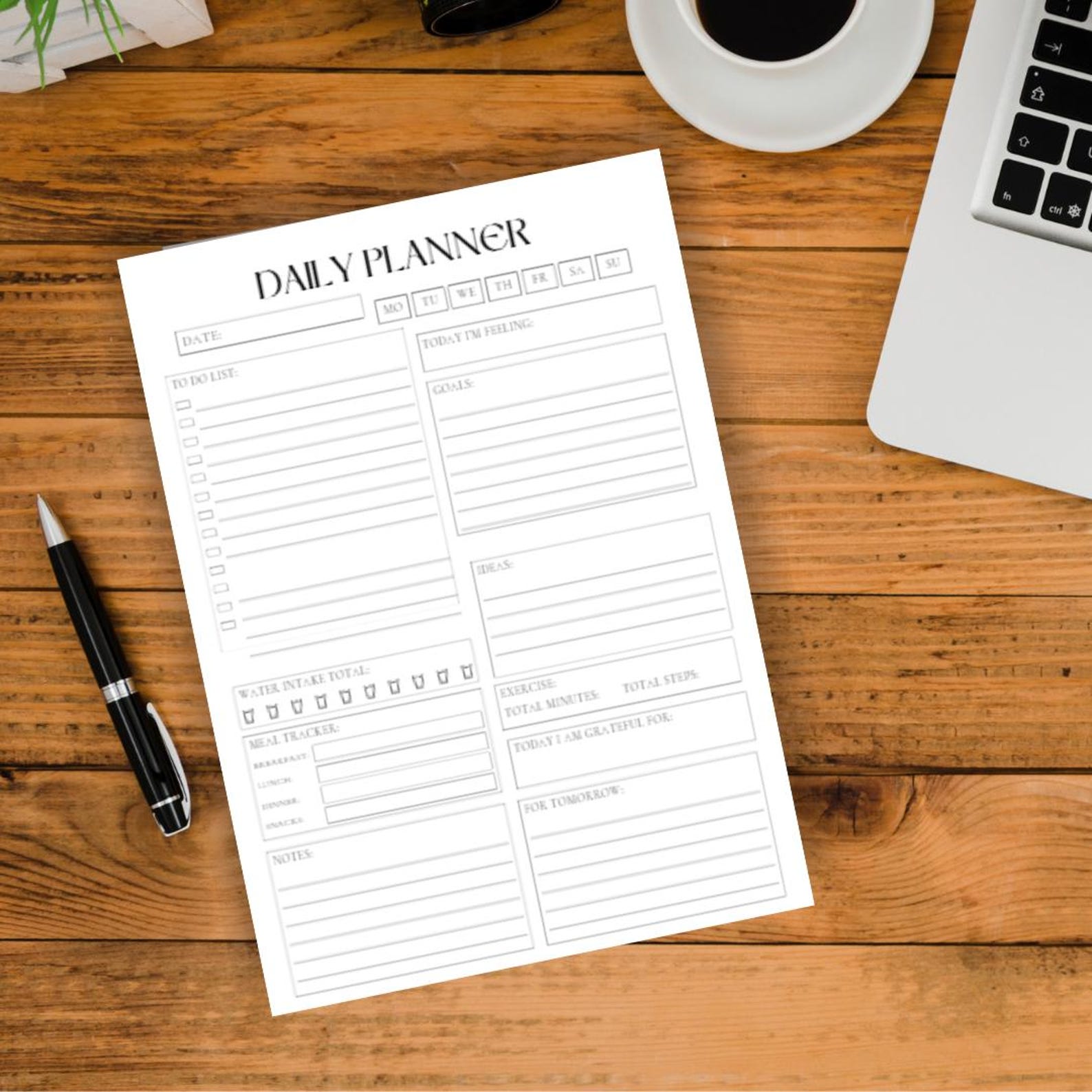 3 Page Daily Planner Printable | Goal Schedule Mindfulness Planner ...