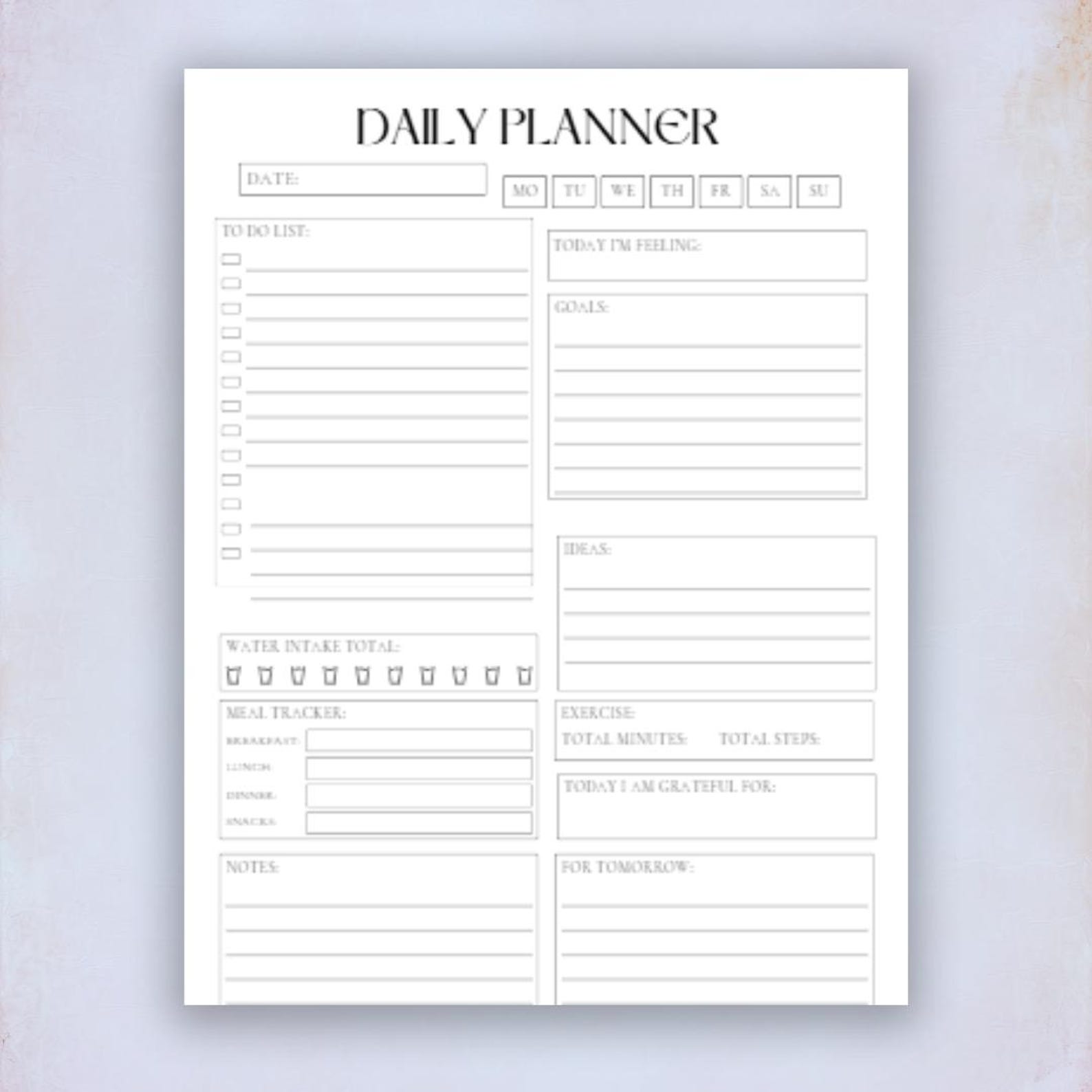 3 Page Daily Planner Printable | Goal Schedule Mindfulness Planner ...