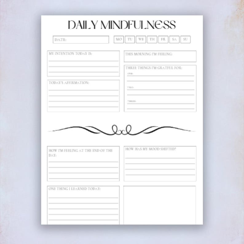 3 Page Daily Planner Printable | Goal Schedule Mindfulness Planner ...