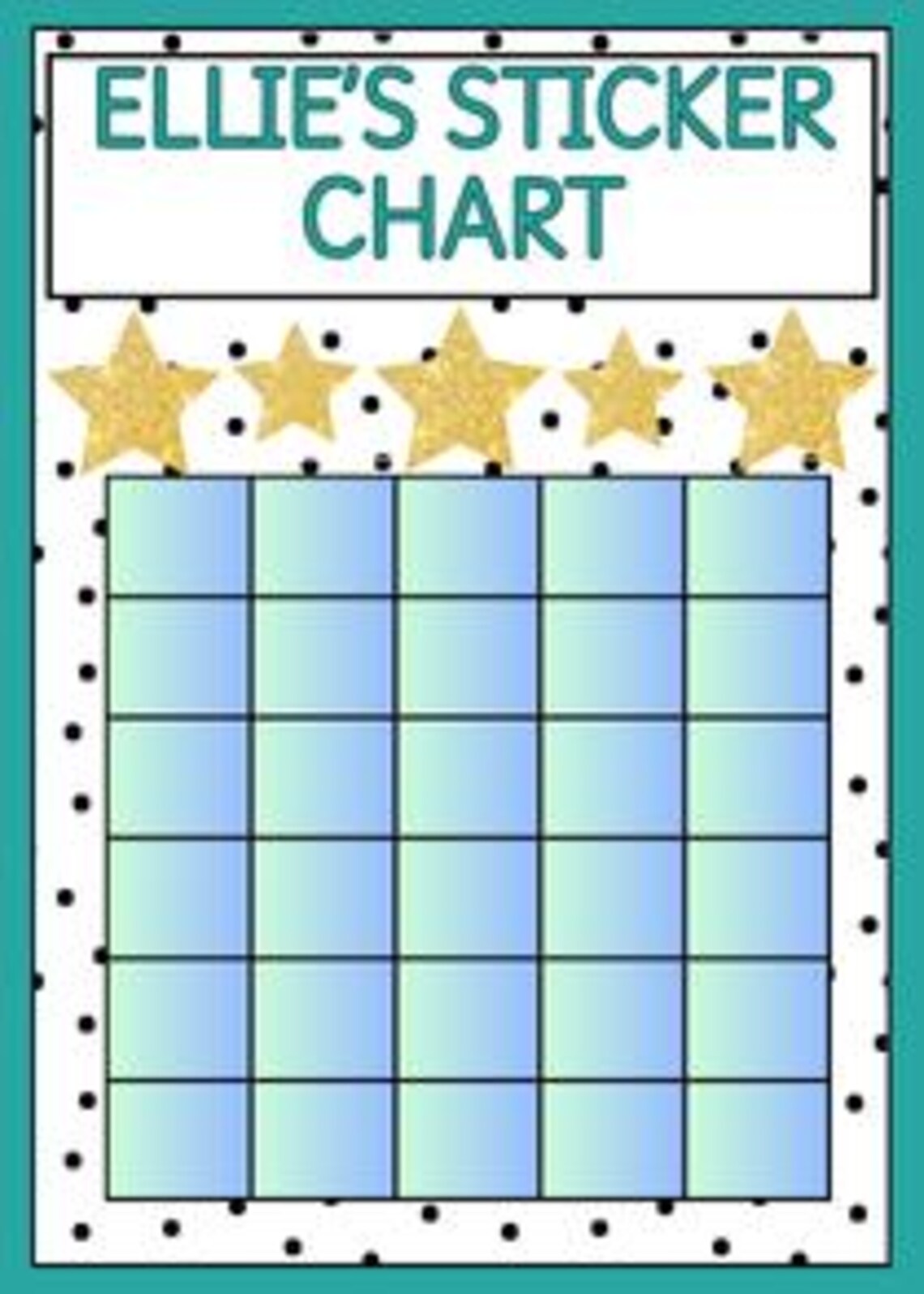 Editable | Sticker Chart for Kids | Canva Reward Chart | Personalised ...
