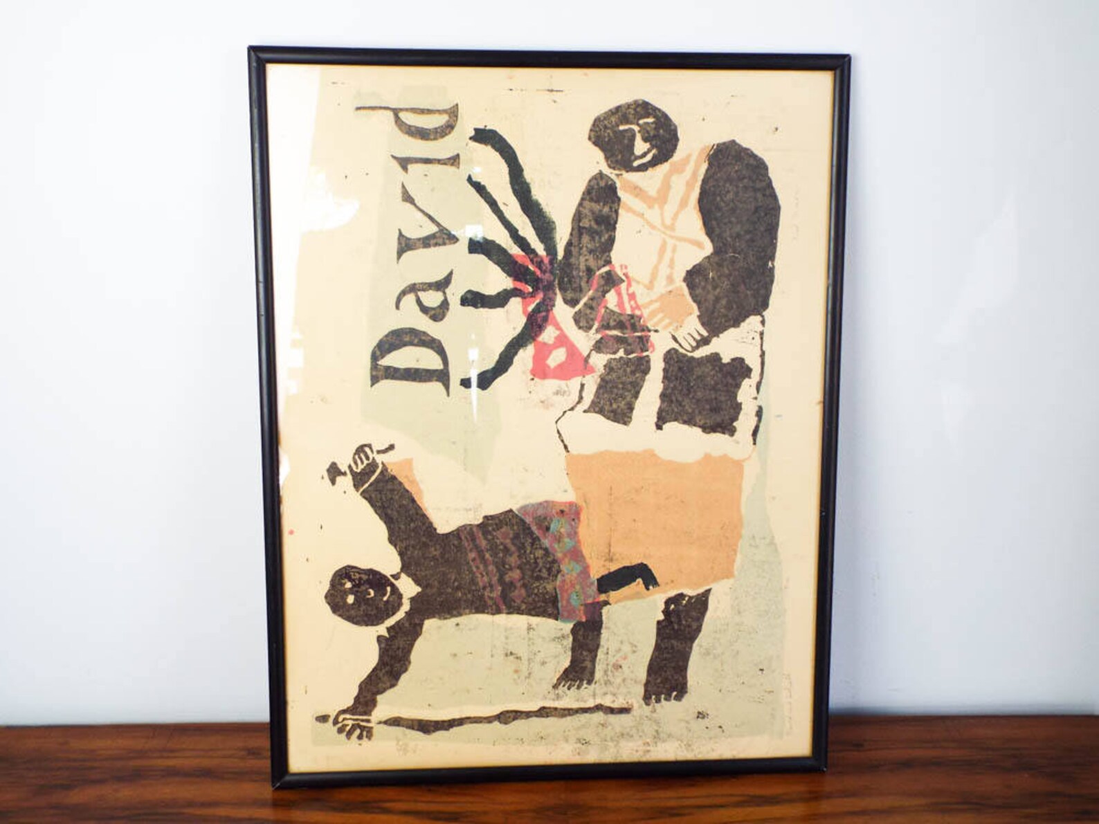 Vintage Large Signed Fred Mason David and Goliath Woodcut | Etsy