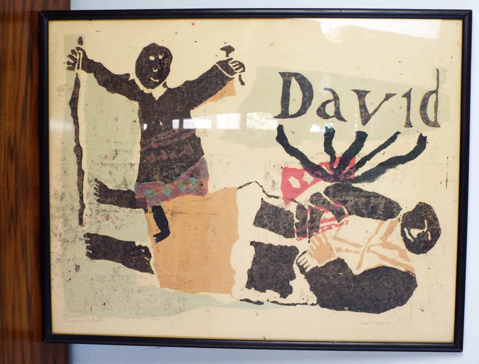 Vintage Large Signed Fred Mason David and Goliath Woodcut - Etsy
