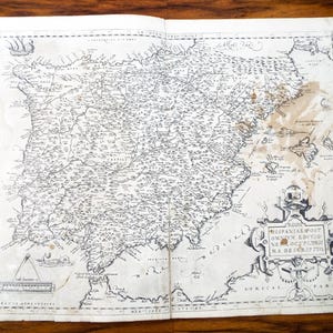 Original Map of Spain, Antique Map of Spain, Map Collection, Collectors Map, Spanish Map ...