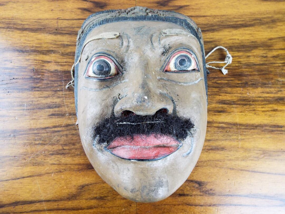 Antique Pre1940s Wayeng Topeng Dance Mask Male Moustache Java Hand Made ...