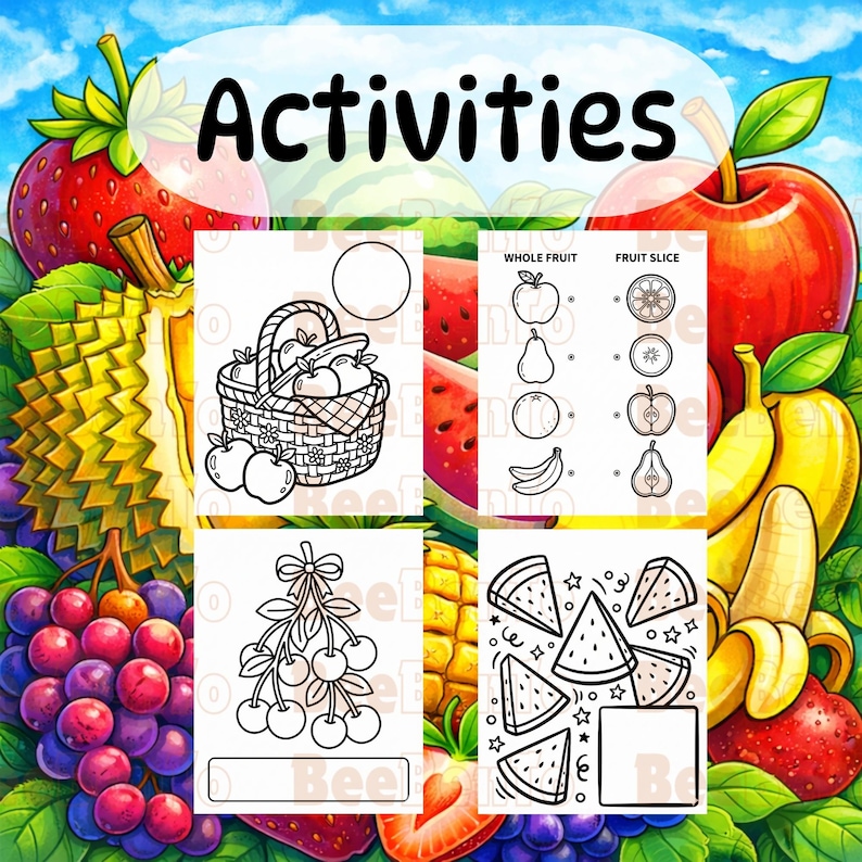40 Fruit Coloring Pages for Kids | Preschool Fruit Activities | Fruit ...