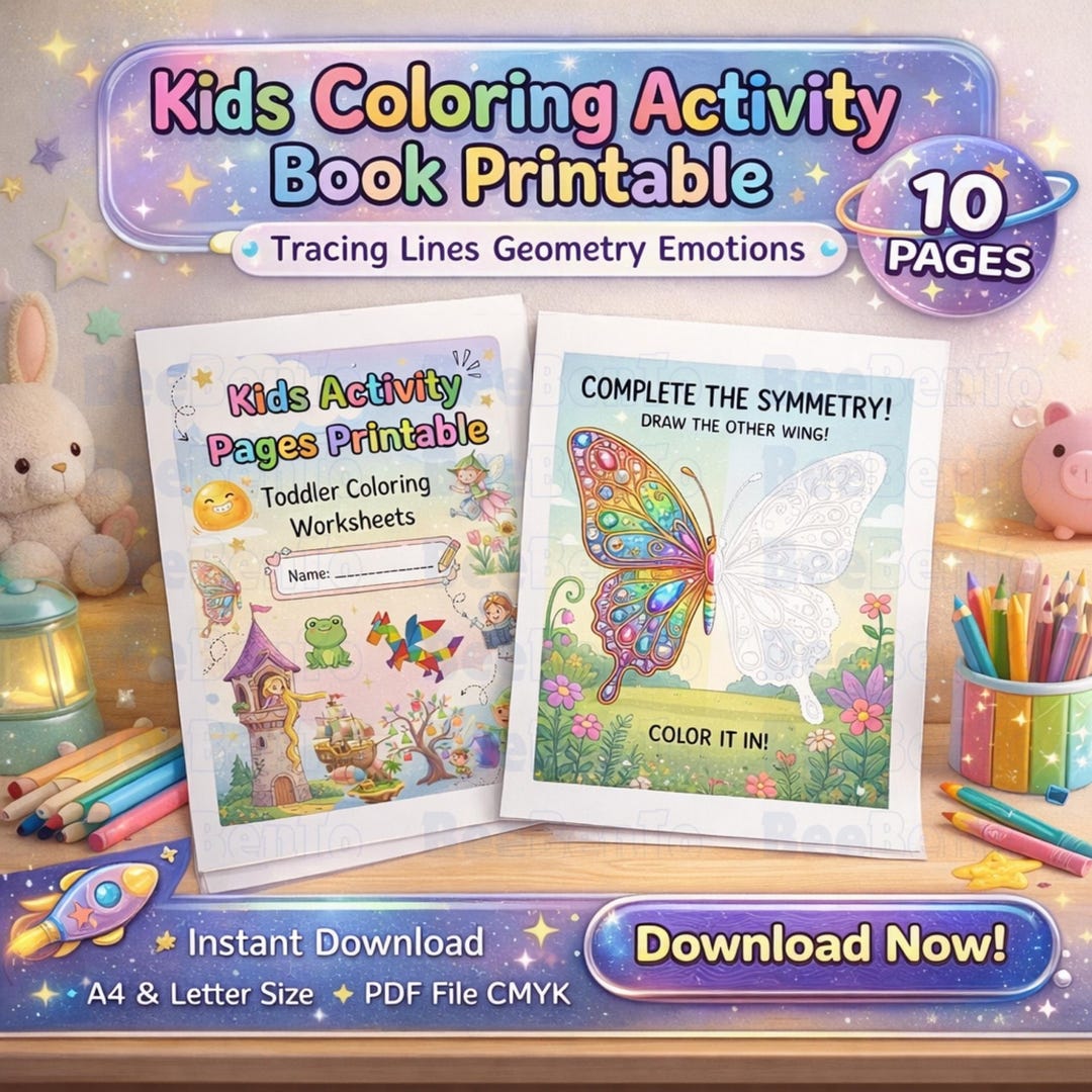 Kids Coloring Activity Book Printable | Preschool Learning Workbook PDF ...