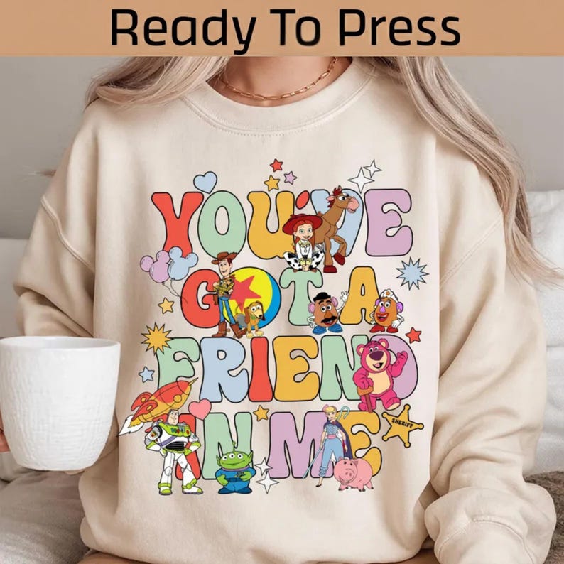 Toy Friends DTF Transfer Ready to Press, Cartoon Birthday Shirt Design ...