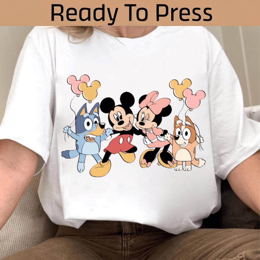 Parche termoadhesivo de dibujos animados de Bluey y Mickey Friends DTF ...