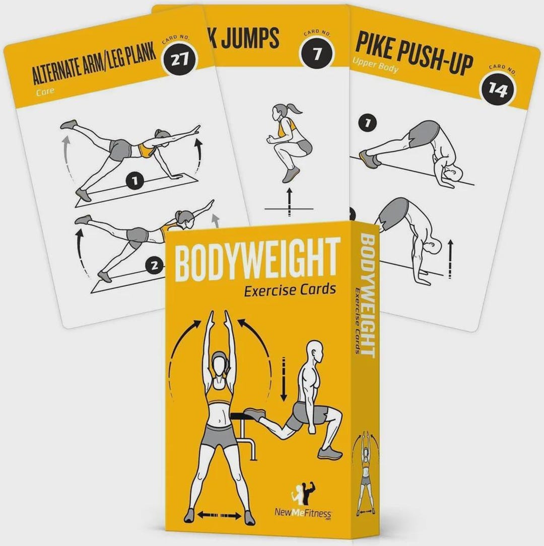 Bodyweight Exercise Cards | Pilates Yoga Workout Deck | Waterproof ...