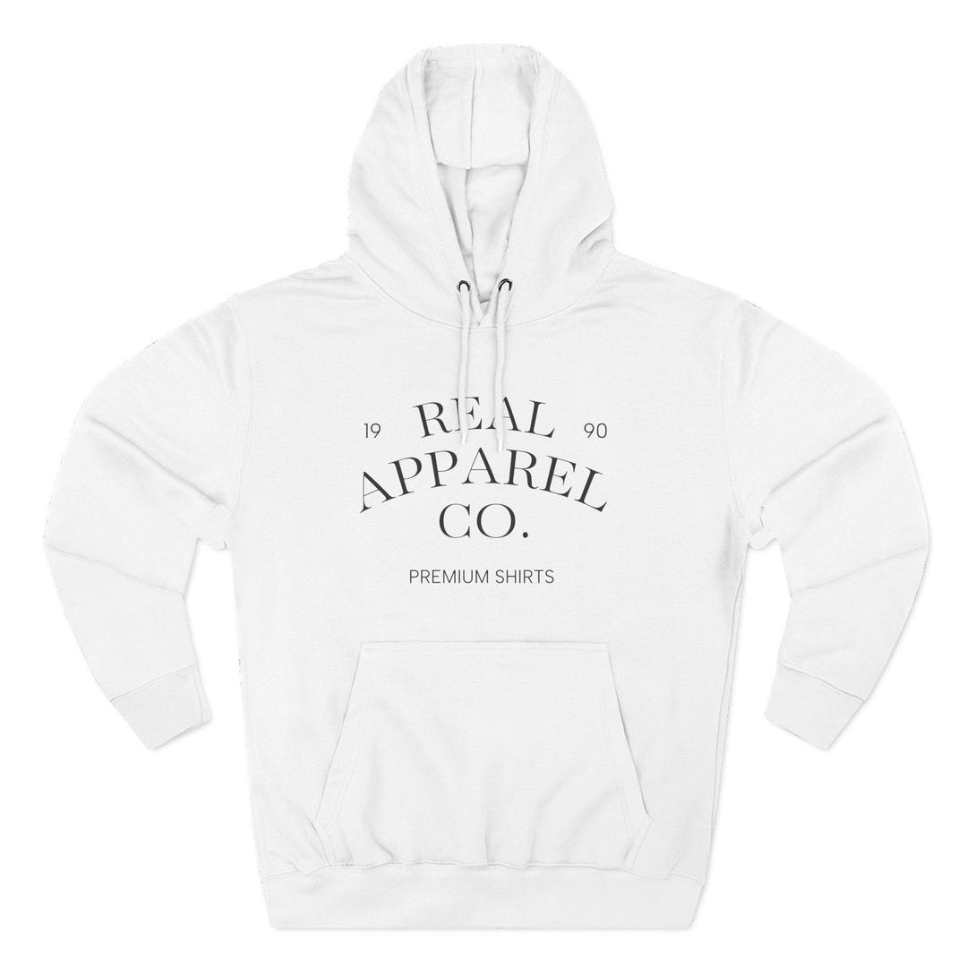 Real Apparel Co. Vintage Logo Hoodie | Minimalist, Distressed Text ...