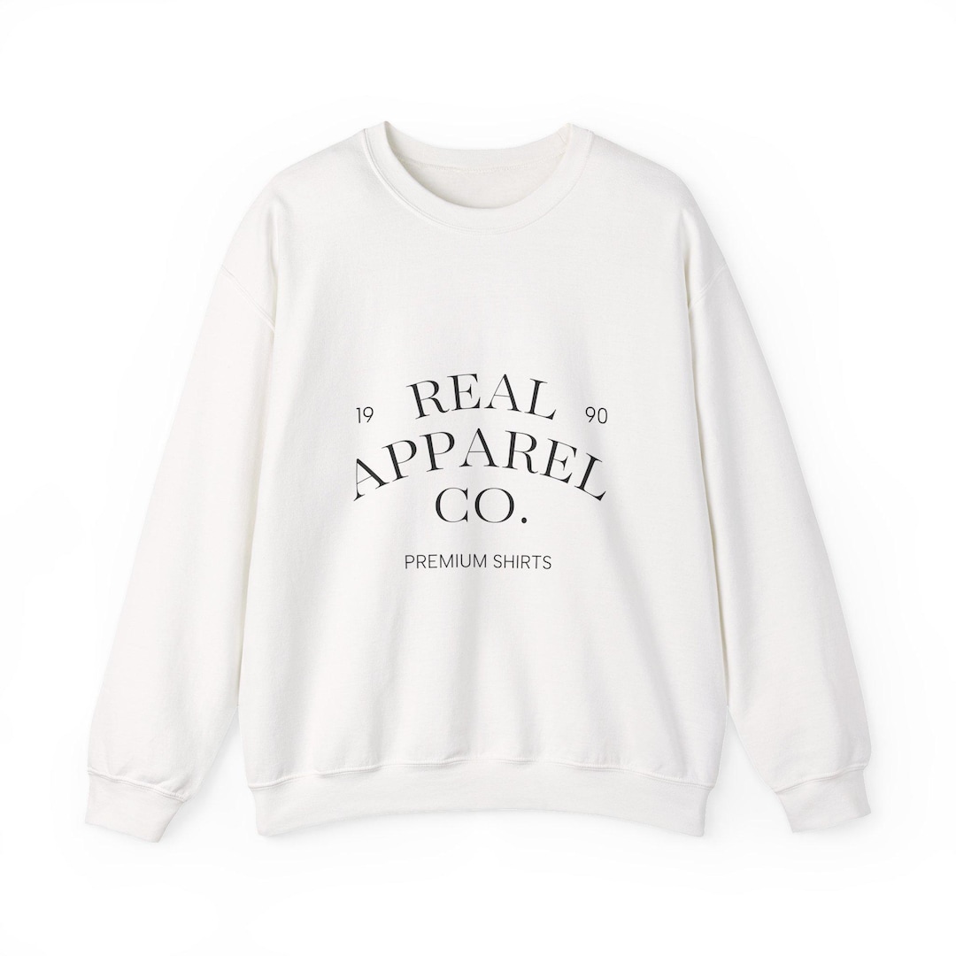 Real Apparel Co. Logo Crewneck Sweatshirt | Minimal Vintage Logo ...