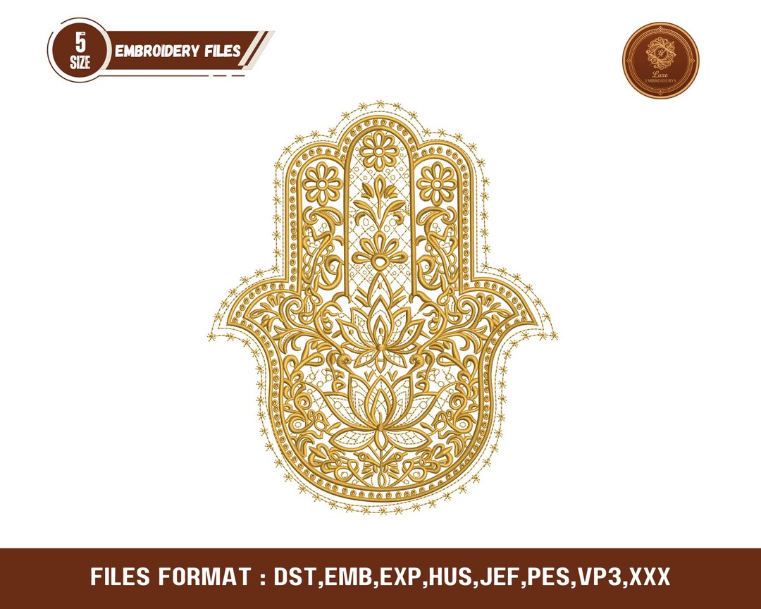 Hamsa Hand of Fatima Machine Embroidery Design Sacred Geometry ...