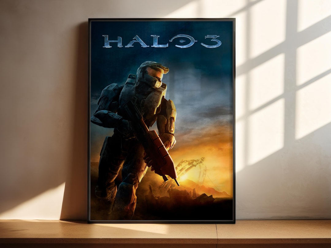 Halo 3 Poster | Sci-fi FPS Game Art | Halo Wall Art | Video Game Home ...