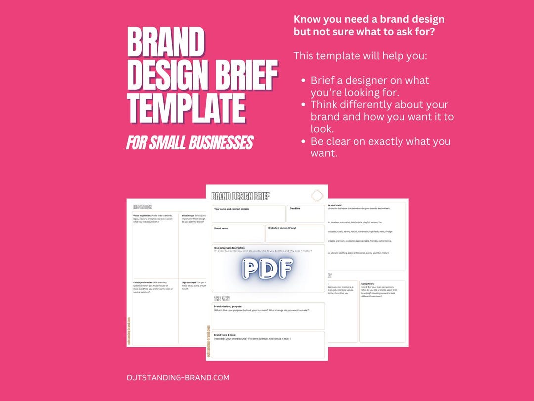 Brand Design Brief Template - Graphic Design - Etsy