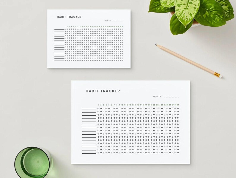 2026 Monthly Habit Tracker Printable Landscape | Editable PDF & Canva ...