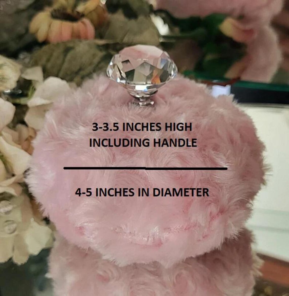 Dusty Baby Pink Body Dusting Powder Puff ~ Crystal Handle - Etsy