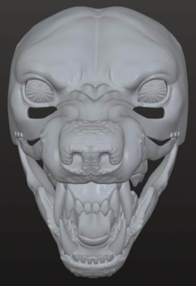 Bubbav1 Werewolf Lycan Wolf Hyena Cosplay Mask STL Digital File ...
