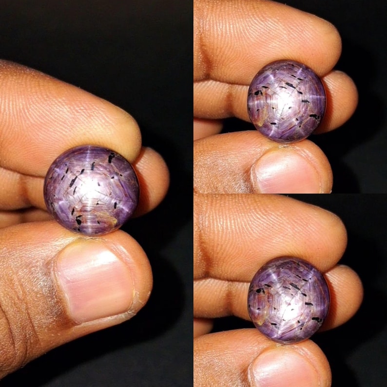 Natural 24.15 Ct Star Ruby Cabochon Loose Gemstone Untreated Purplish ...