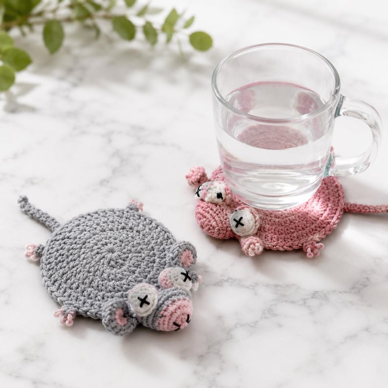 20-in-1 Animal Crochet Coaster Patterns, Mug Hugger Bundle, Animals Cup ...