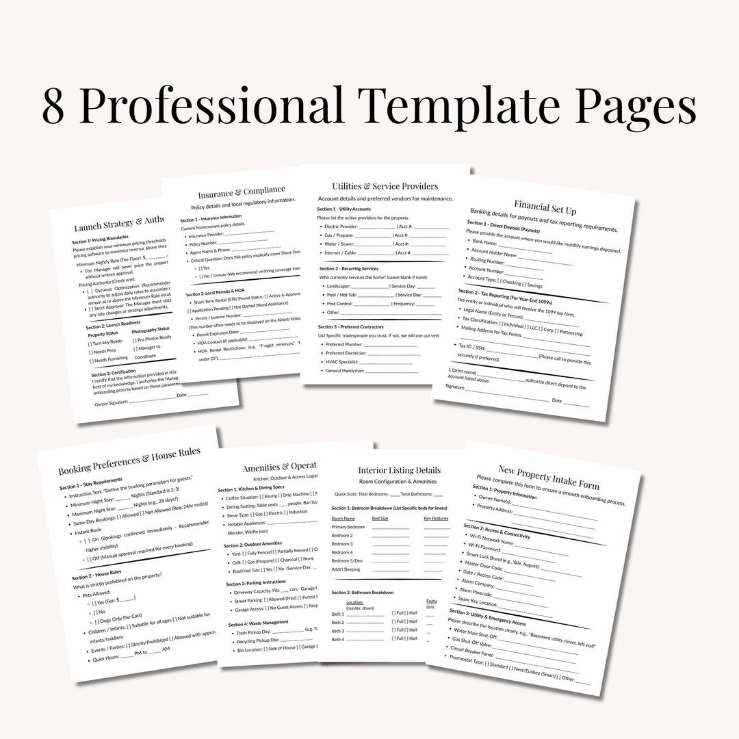 Airbnb Property Intake Form | New Listing Onboarding Checklist ...