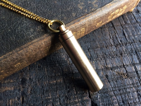 Secret Capsule Necklace Poison Pill Box Metal Bottle | Etsy