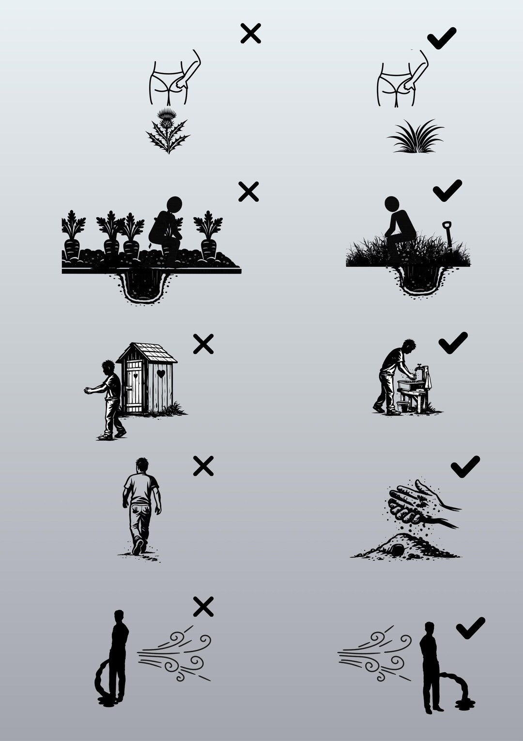 Hygiene at Outdoor Toilets | Pictogram | Outdoor Cleanliness (color ...
