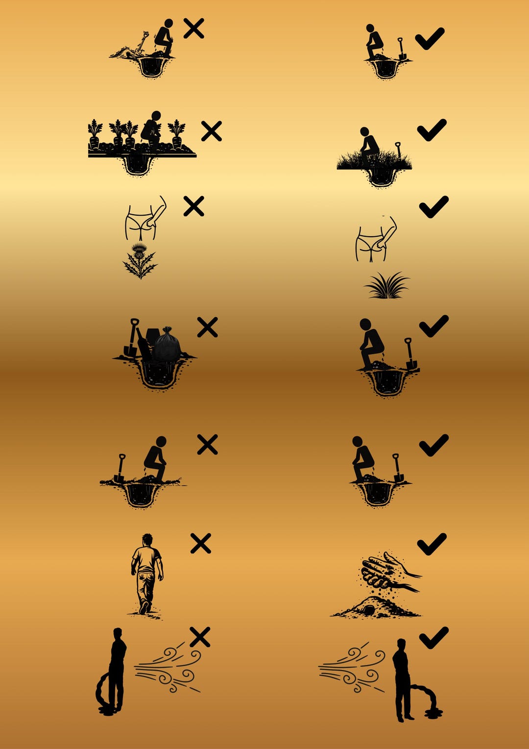 Outdoor Toilet – Correct Use | Pictogram X V | Garden & Construction ...