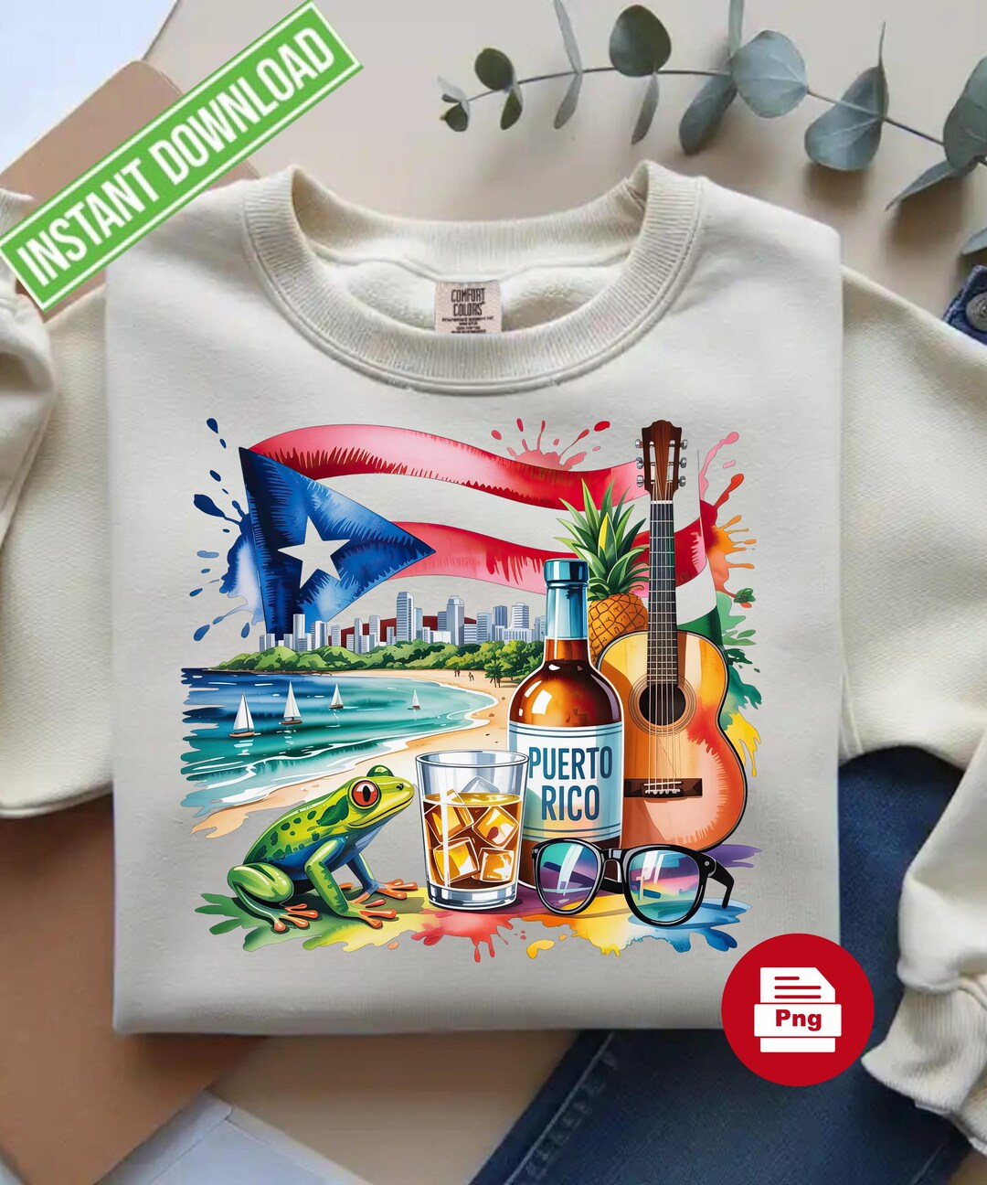Puerto Rico Summer Vibes PNG | Boricua Pride Graphic (instant Download ...