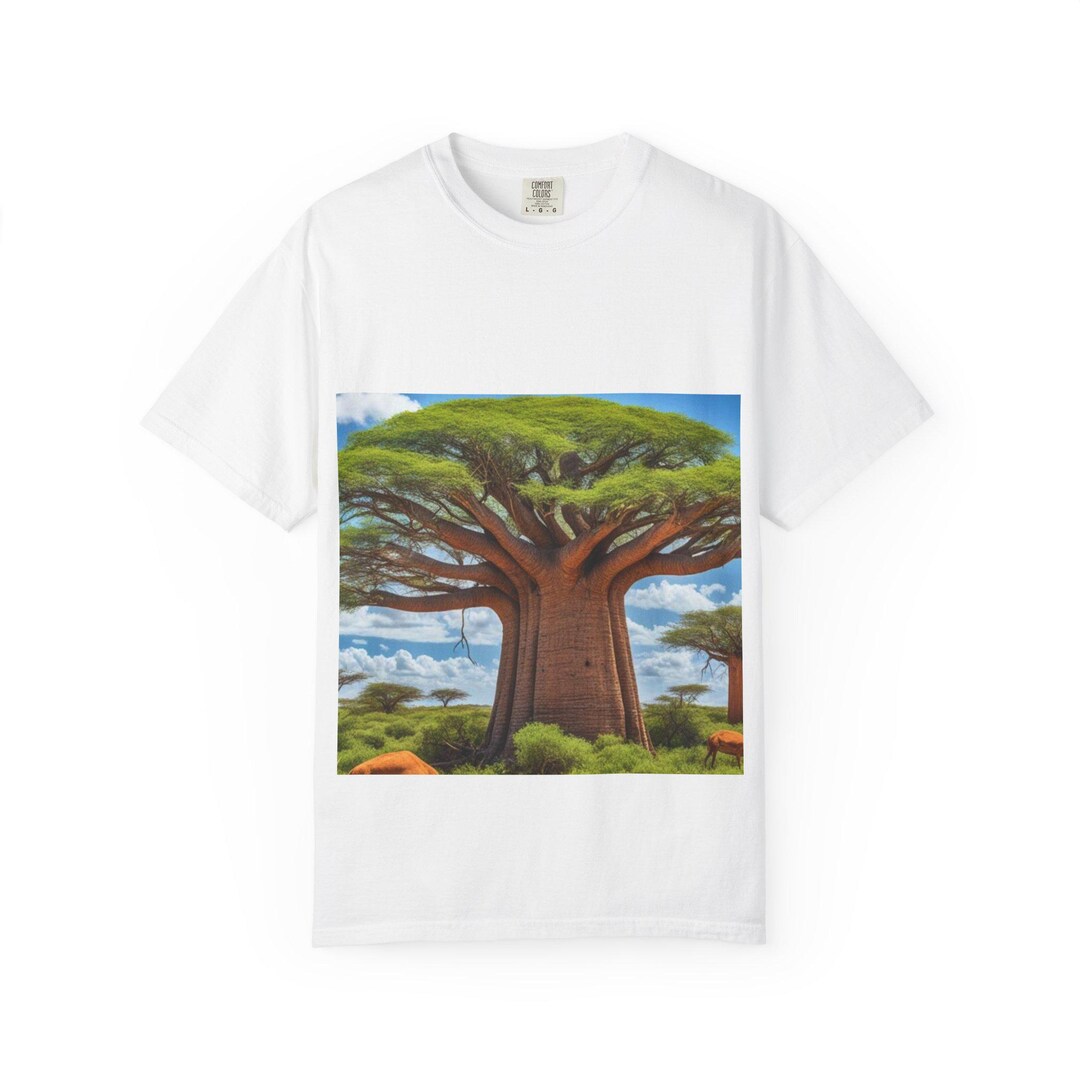 Baobab Tree Illustration T-shirt | African Landscape Nature Tee - Etsy