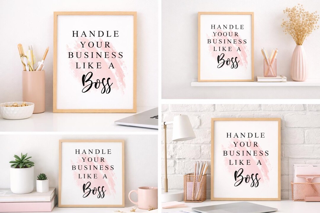 Handle Your Business Like a Boss Print, Motivational Office Decor ...