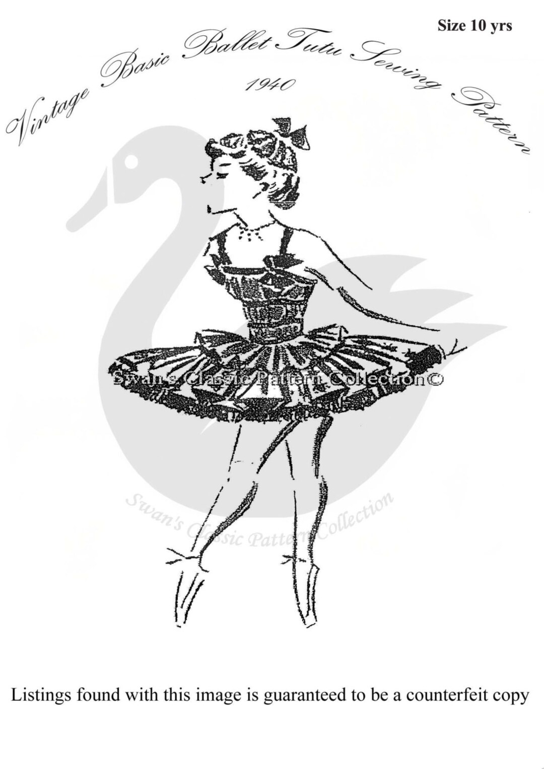 Vintage Girls Ballet Tutu Sewing Pattern Size 10years PDF - Etsy