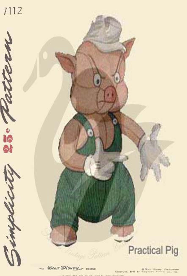 Reproduction Vintage Practical Pig From Three Little Pigs Sewing ...