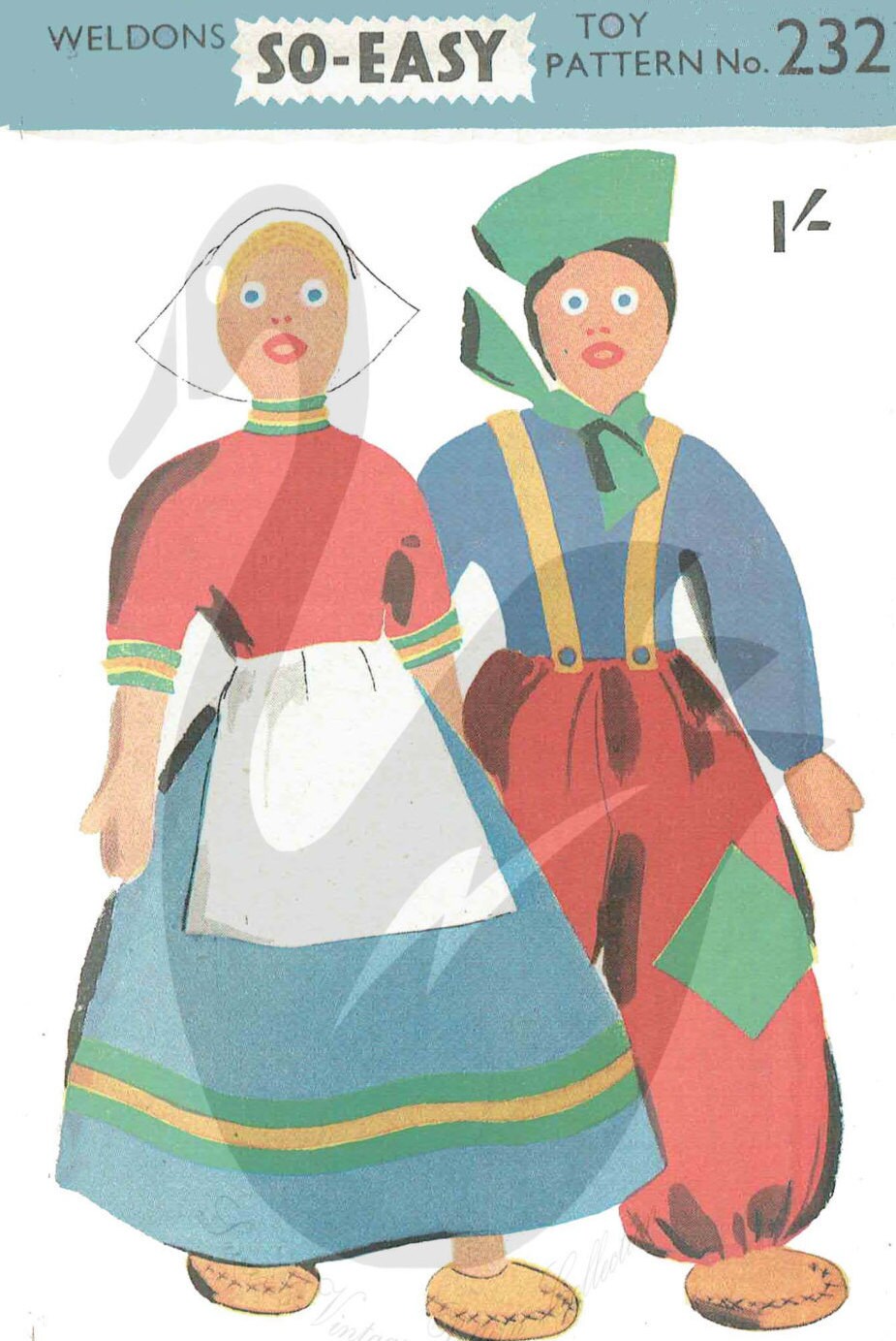 Reproduction Vintage Dutch Girl and Boy Dolls Sewing Pattern - Etsy