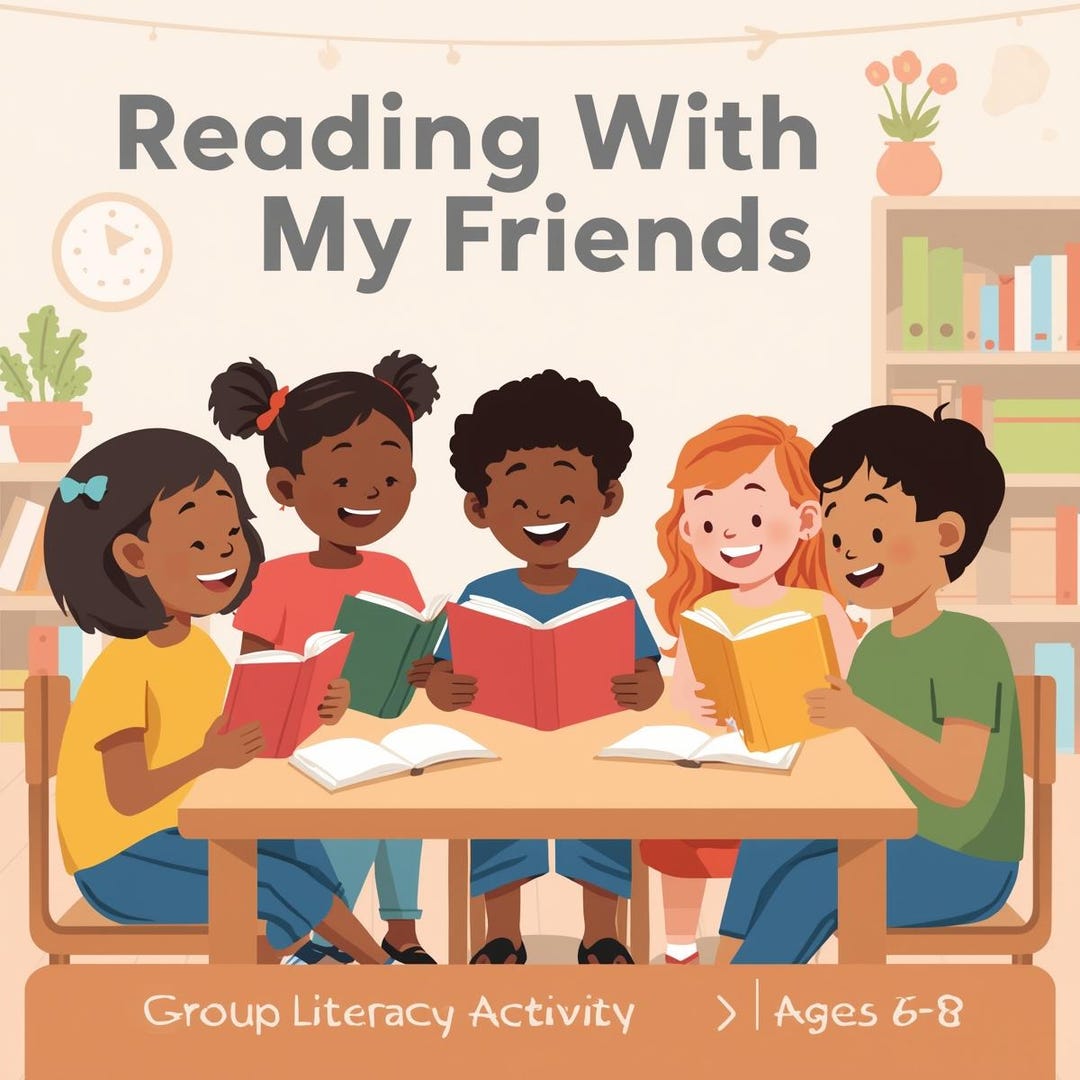 Reading With My Friends | Group Literacy Worksheet Ages 6–8 ...