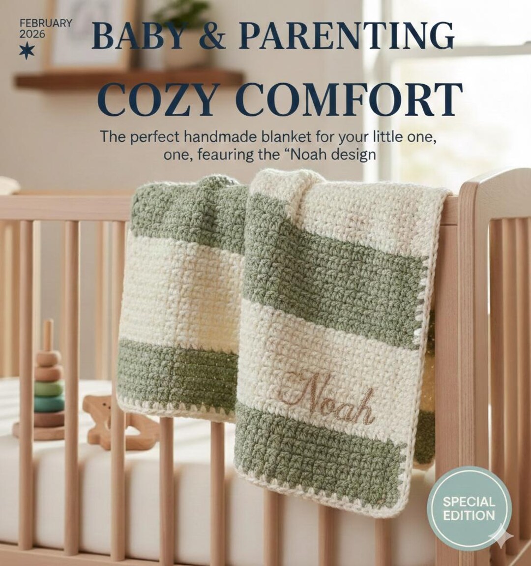 Personalized Striped Crochet Baby Blanket Pattern | Stroller Blanket ...