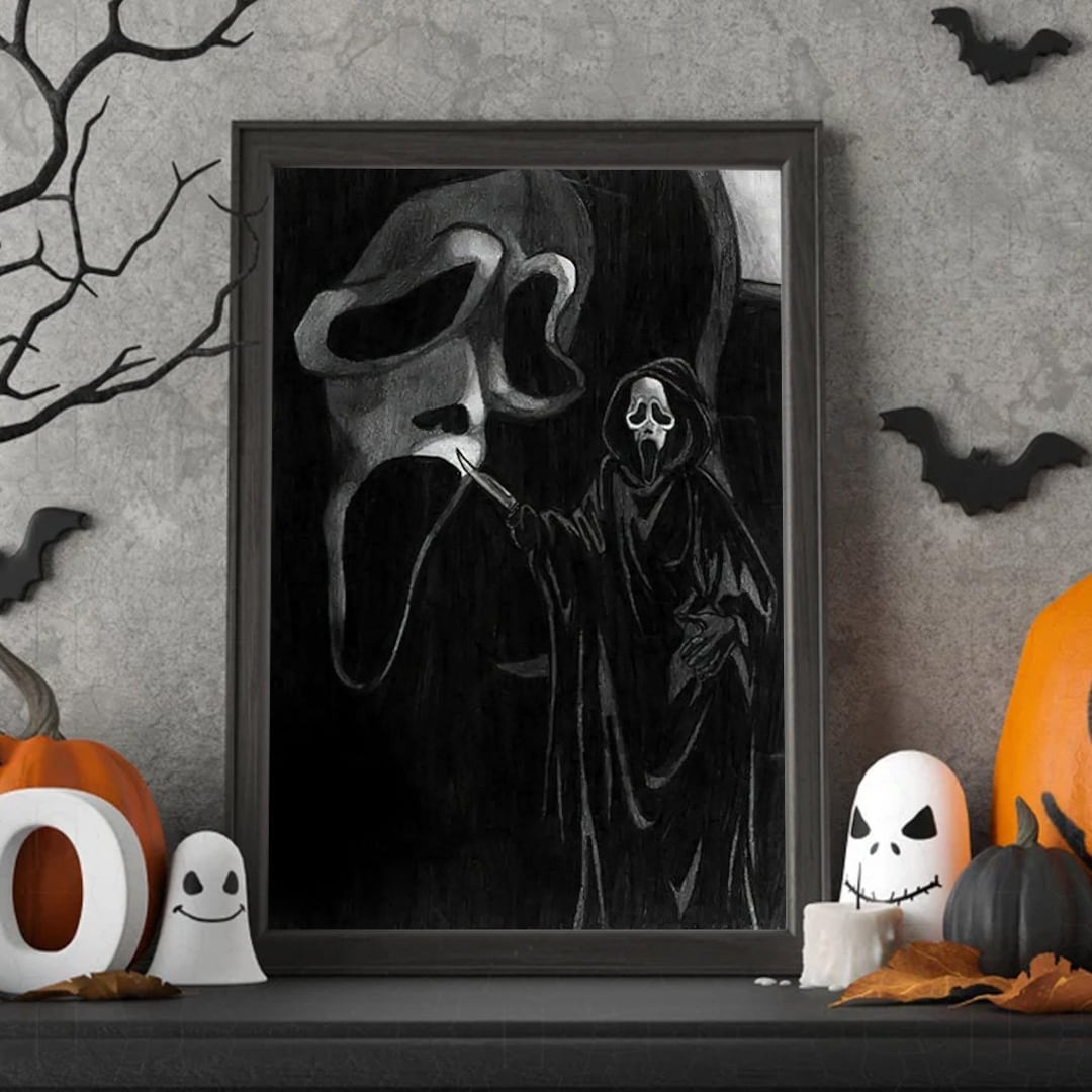Ghost Face Painting Poster/canvas Scream Movie Poster Bedroom - Etsy