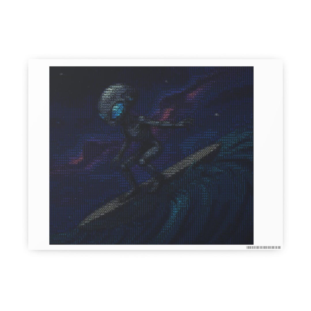 Alien Surfing in Space in Code Poster - Etsy