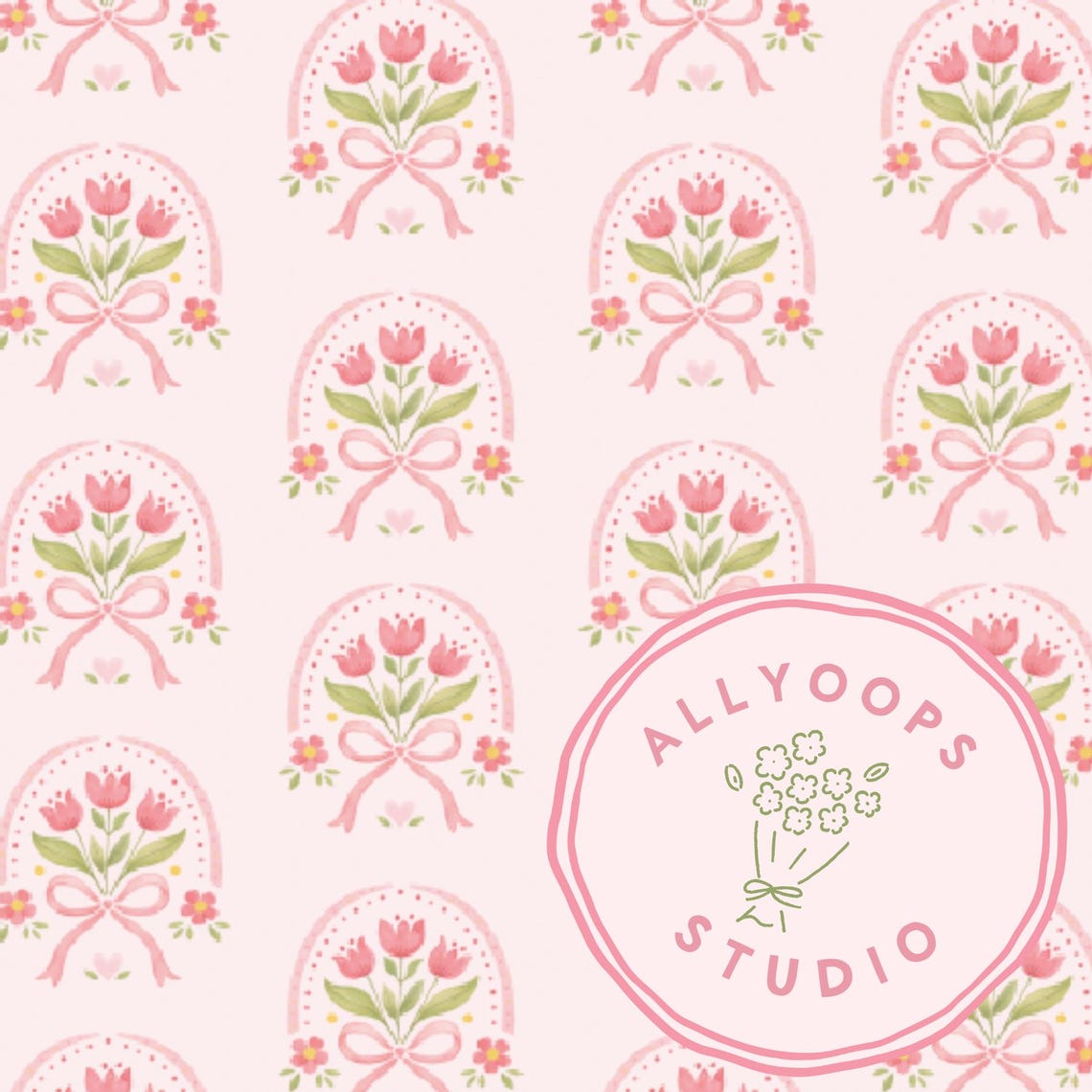 Folk Floral Seamless Pattern - Etsy